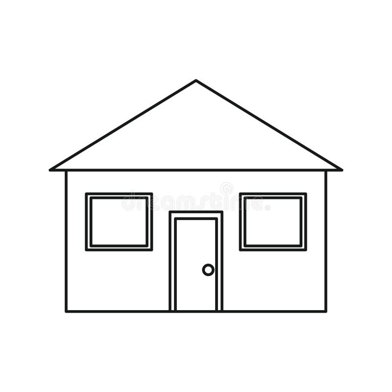 Real State House Lifestyle Outline Stock Vector - Illustration of ...