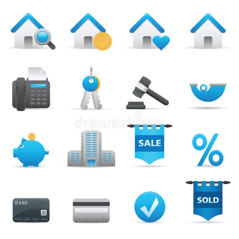 Real State Icons | Indigo Serie 01 Stock Vector - Illustration of deal ...