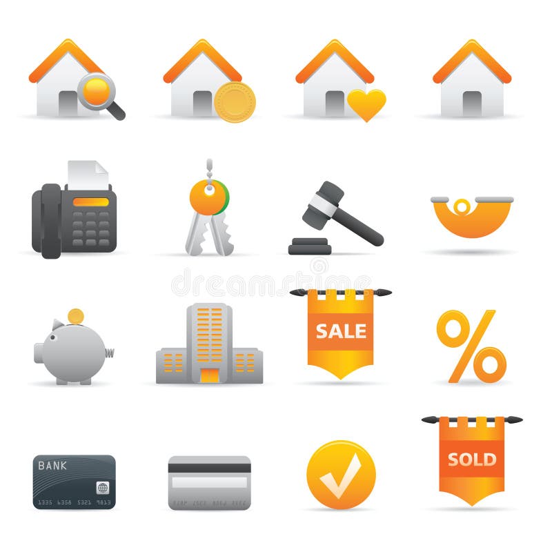 Real State Icons | Indigo Serie 01 Stock Vector - Illustration of deal ...