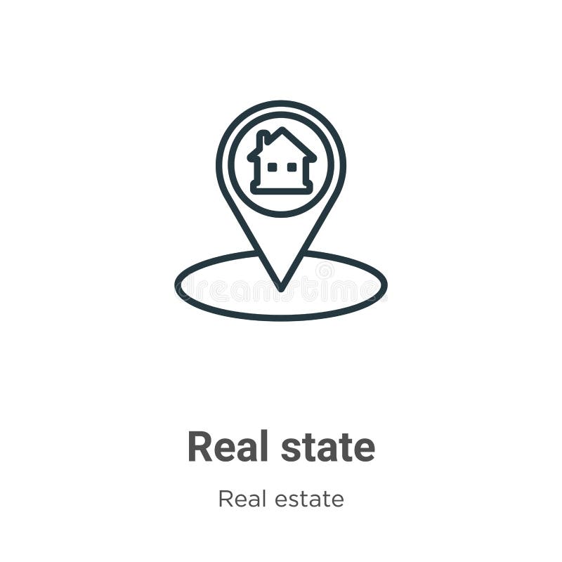 Real State Outline Vector Icon. Thin Line Black Real State Icon, Flat ...