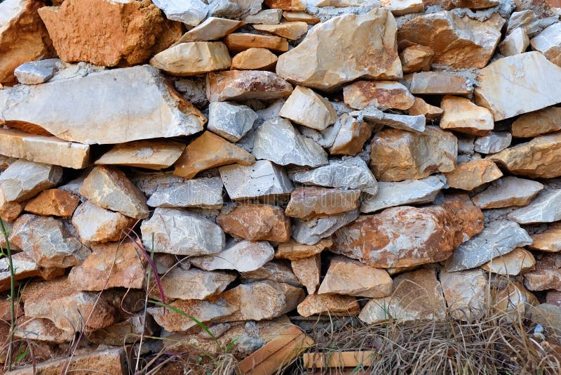 Real Stone Wall Texture Background Stacked Layers Stock Image - Image ...