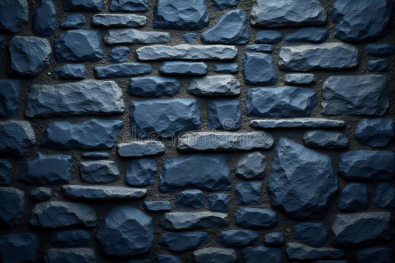 Real Stone Wall Texture Dark Blue Grey with Some Lichen Growth for ...