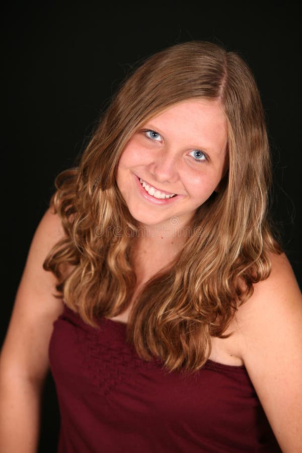 Average Girl with Blowing Hair Stock Photo - Image of curly, chubby ...