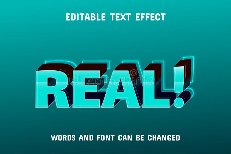 Real Text - Editable Text Effect Stock Vector - Illustration of type ...