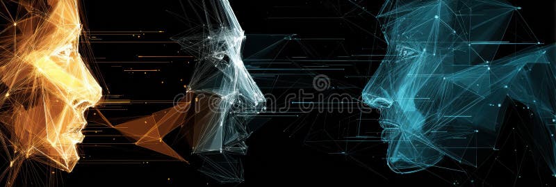 Real Time Abstract Facial Recognition Mesh Scanning Technology ...