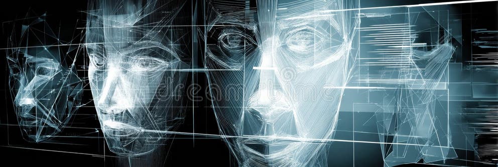 Real-time Abstract Facial Recognition Mesh Scanning Technology ...