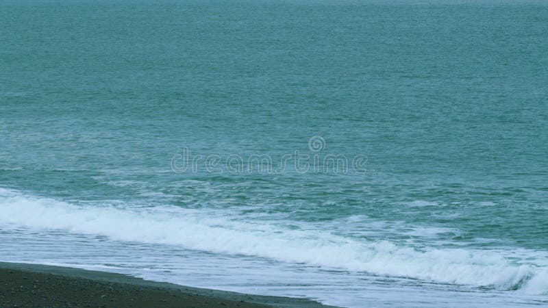 Azure Pure Foamy Texture. Blue Wave Cresting and Crashing into Shore ...
