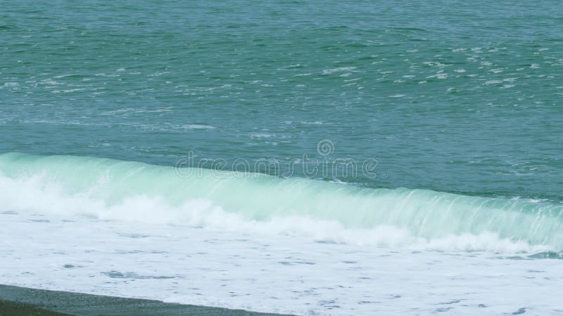Azure Pure Foamy Texture. Blue Wave Cresting and Crashing into Shore ...