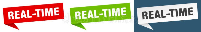 Real-time Banner. Real-time Speech Bubble Label Set Stock Vector ...