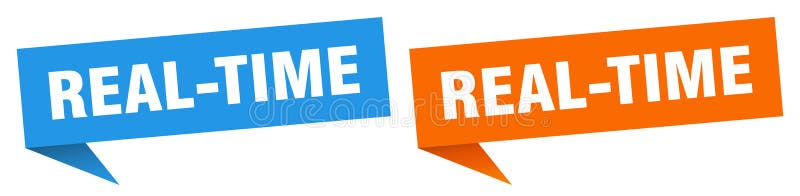 Real-time Banner. Real-time Speech Bubble Label Set Stock Vector ...