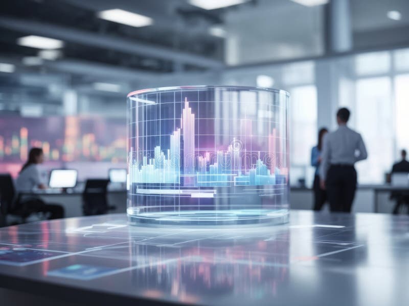 Real-Time Data Analysis in the Office Stock Illustration - Illustration ...