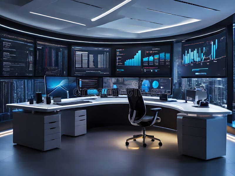 Real-Time Data Monitoring Room Featuring Global Economic and Social ...