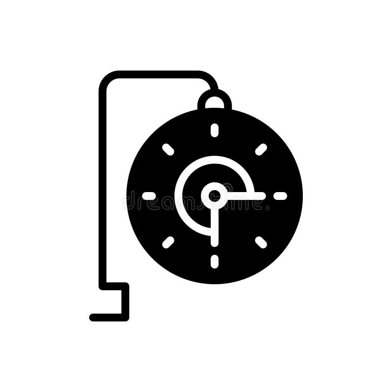 Black Solid Icon for Real Time, Observation and Identification Stock ...