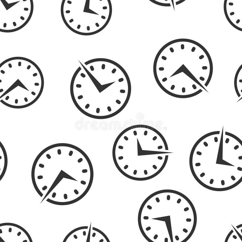 Real Time Icon Seamless Pattern Background. Clock Vector Illustration ...