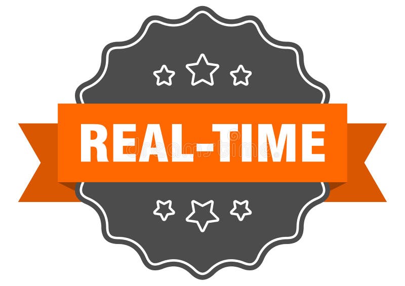 Real-time Sign. Real-time Circular Band Label. Real-time Sticker Stock ...