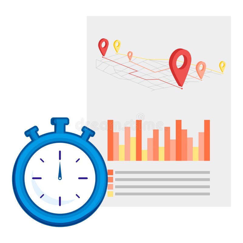 Real Time Location Icon Line Element. Vector Illustration of Real Time ...