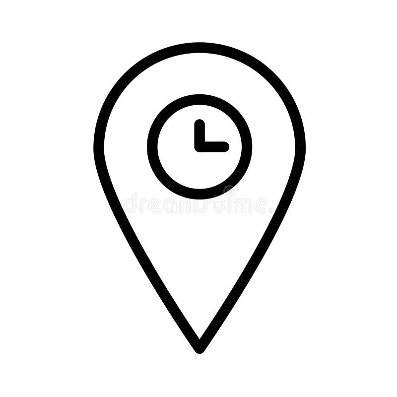 Real Time Location Icon Linear Logo Mark in Black and White Stock ...