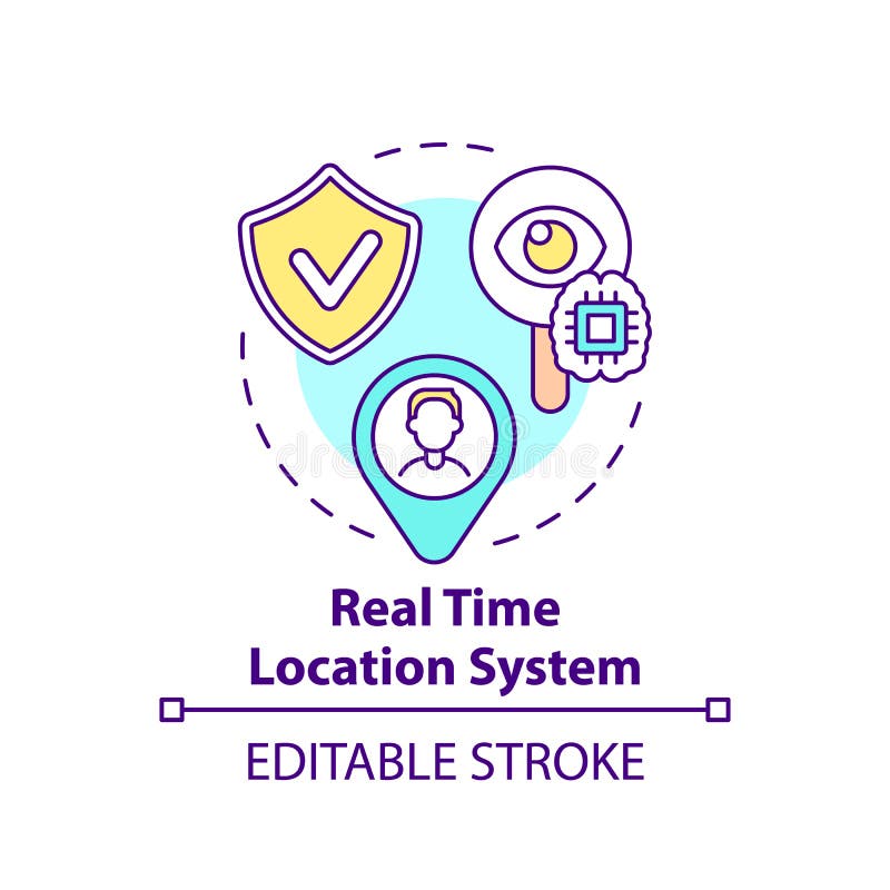 Real Time Location System Concept Icon Stock Vector - Illustration of ...