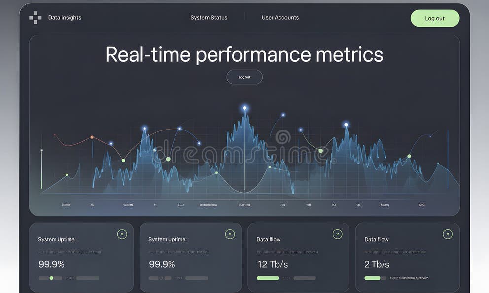 Real-time Performance Dashboard Stock Illustration - Illustration of network, cartoon: 387978014