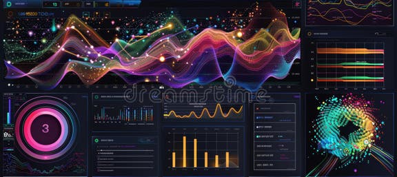 Real-Time Predictive Brain Analytics Dashboard with Vibrant Data Visualization Stock Photo ...
