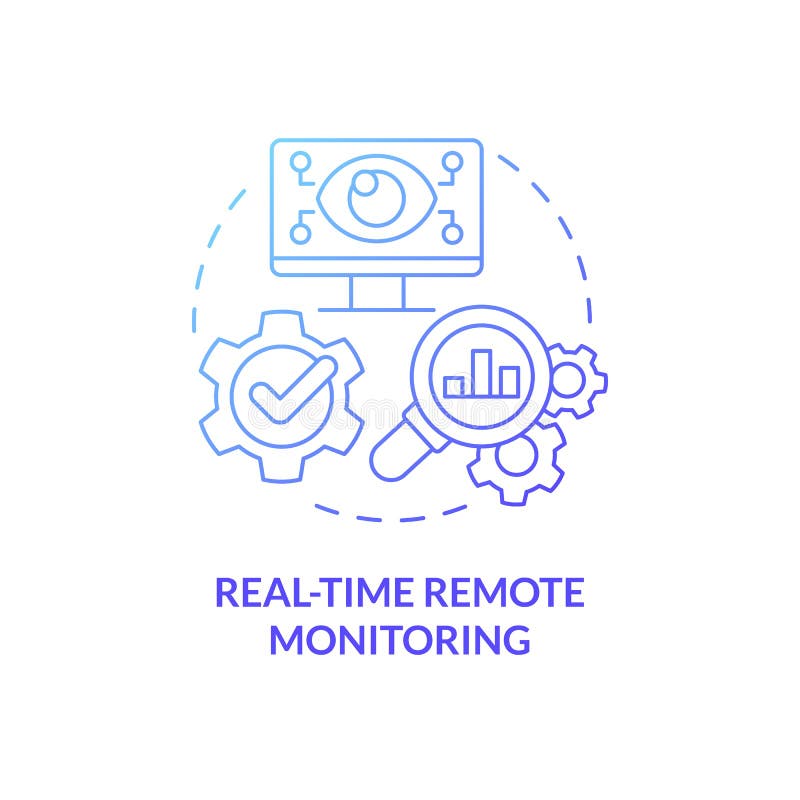 Real Time Remote Monitoring Blue Gradient Concept Icon Stock Vector ... Real Time Remote Monitoring Blue Gradient Concept Icon Stock Vector ...