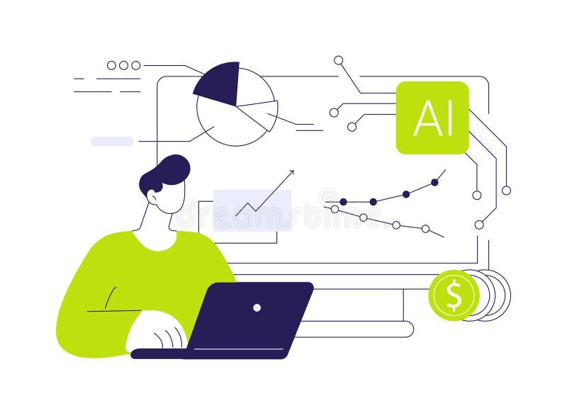 Real-Time Sales Insights with AI Abstract Concept Vector Illustration ...