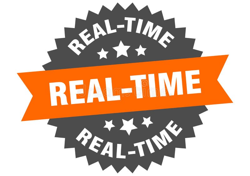 Real-time Sign. Real-time Circular Band Label. Real-time Sticker Stock ...