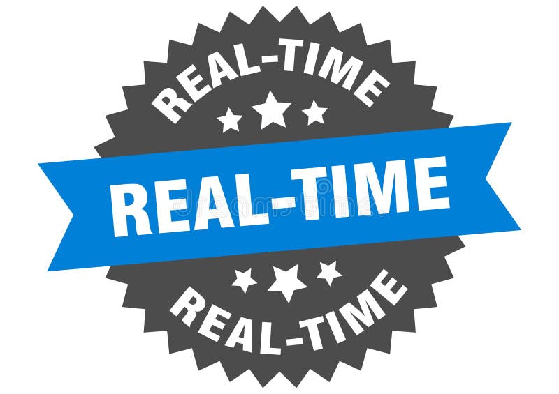Real-time Sign. Real-time Circular Band Label. Real-time Sticker Stock ...