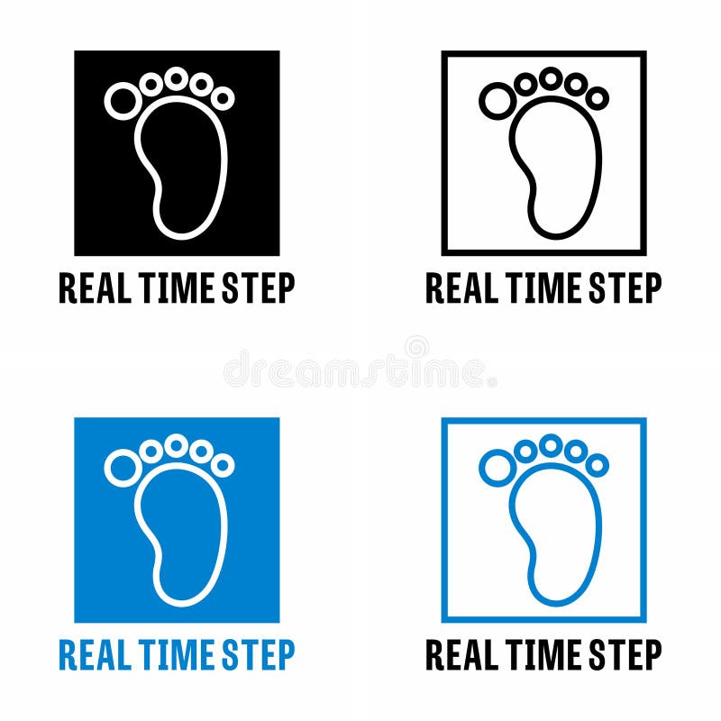 `Real Time Step` Counter Pedometer Information Sign Stock Vector ...
