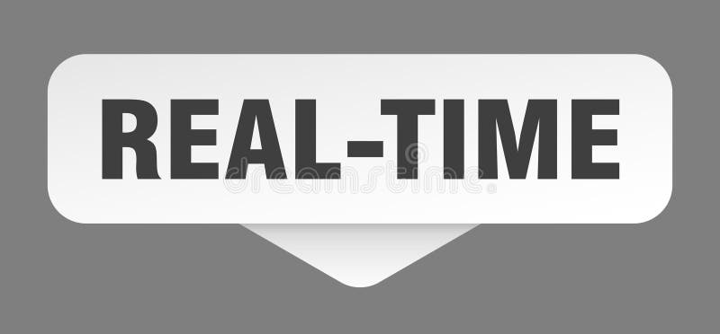 Real-time Sticker. Real-time Sign Isolated on Gray Background Stock ...