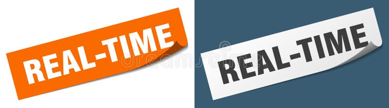 Real-time Sticker. Real-time Sign Set Stock Vector - Illustration of ...