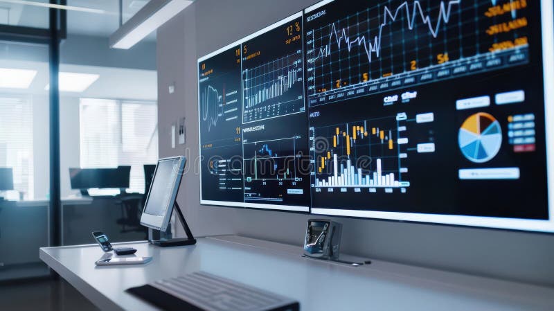 Real-time Stock Market Data Displayed on a Sleek Digital Screen in a ...