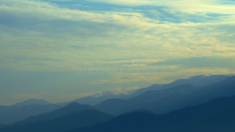 Sunset Sky Over Clouds View. Mountain during the Morning. Real Time ...