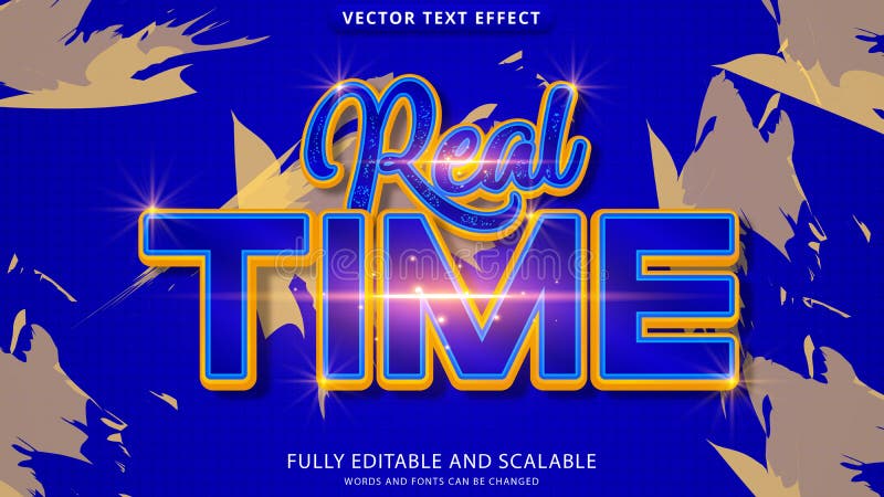 Real Time Text Effect Editable Eps File Stock Vector - Illustration of ...