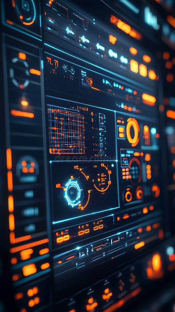 Real-time Virtual Energy Grid Control Panel Showing Optimization Stock ...