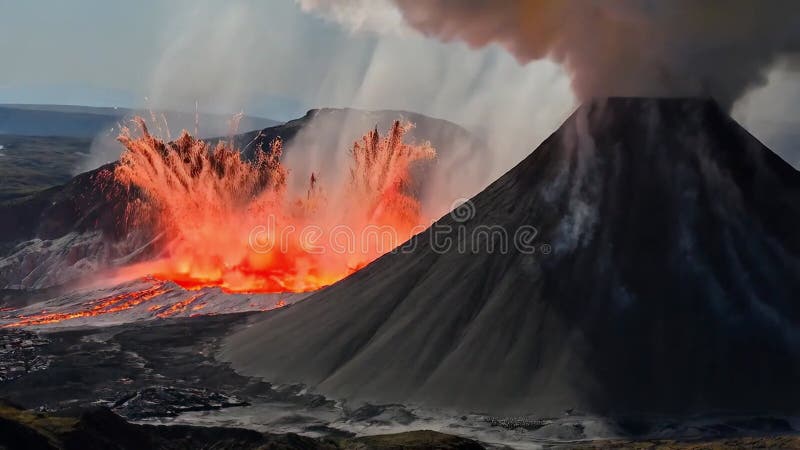 Volcano Eruption Isolated, Green Screen Chromakey Stock Footage - Video ...