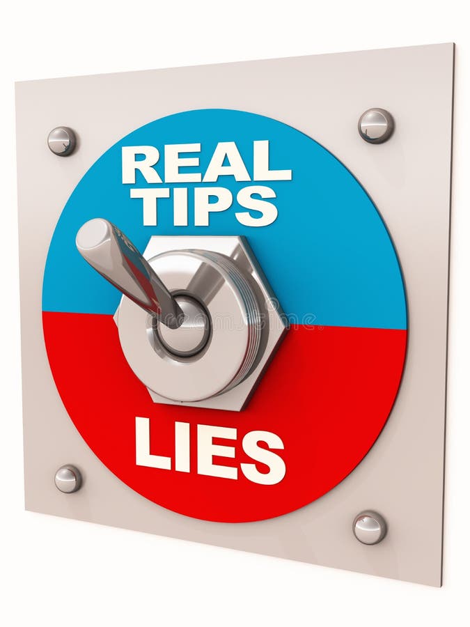 Real tips versus lies stock illustration. Illustration of switch - 44454333