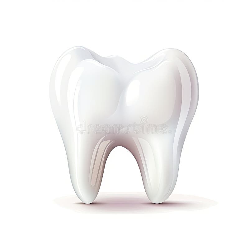 Real Tooth White on White Background Stock Illustration - Illustration ...