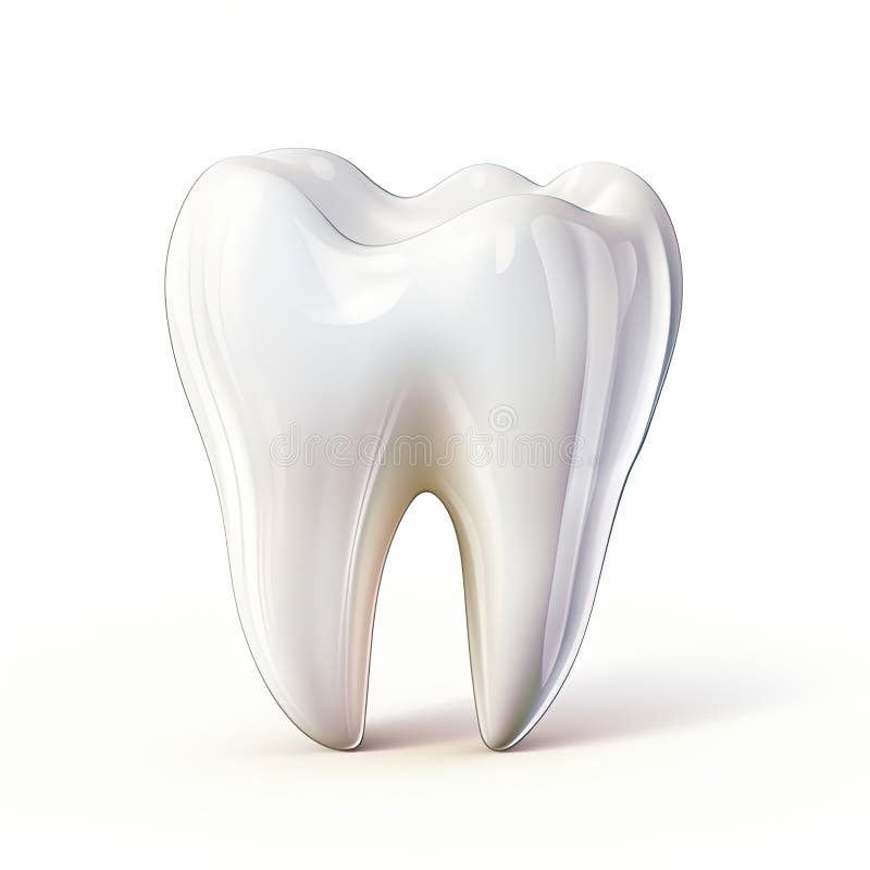 Real Tooth White on White Background Stock Illustration - Illustration ...