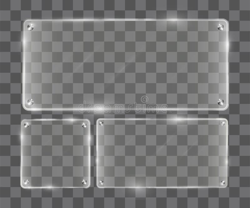 Real Transparent Acrylic Glass Banner Plate Vector Stock Vector ...