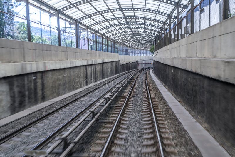 Real Tunnel with High Speed Stock Photo - Image of motion, railroad ...