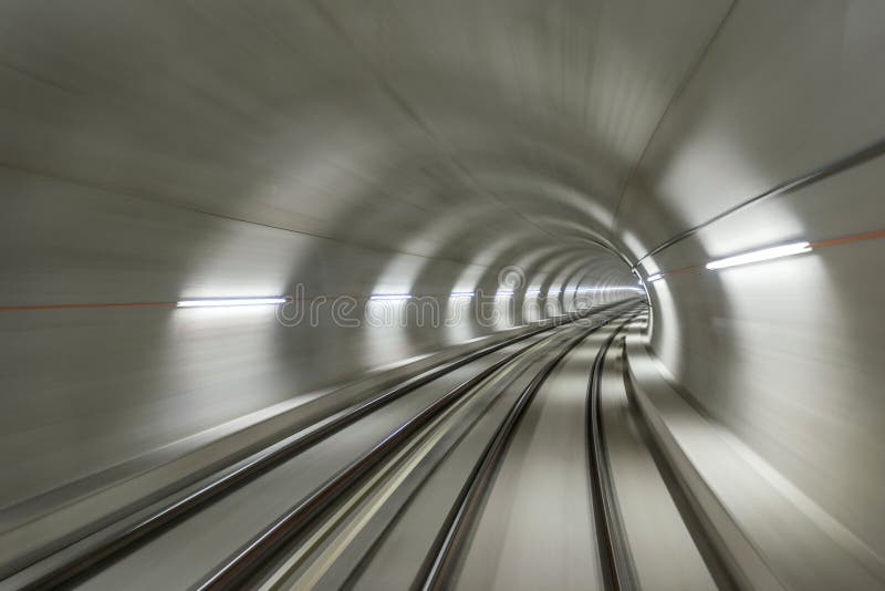 Real Tunnel with High Speed Stock Image - Image of railroad ...