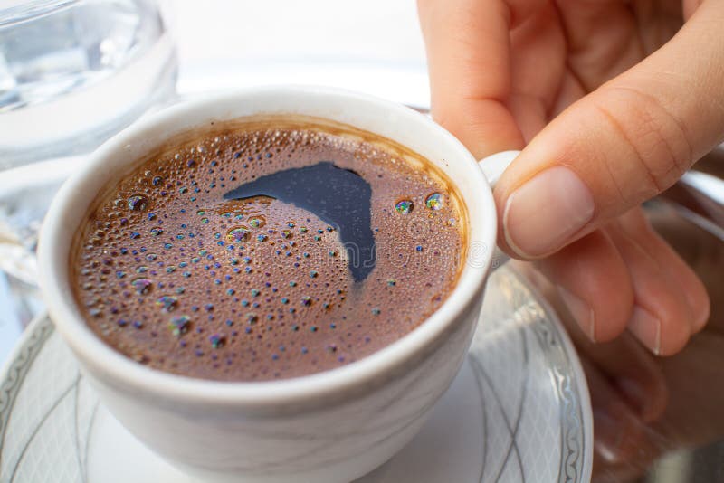 Real Turkish coffee stock image. Image of plate, drink - 168827533
