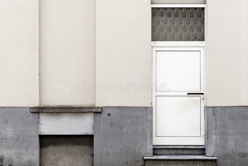 Real Urban Textures - Old White Door N a Yellowed Wall Stock Image ...