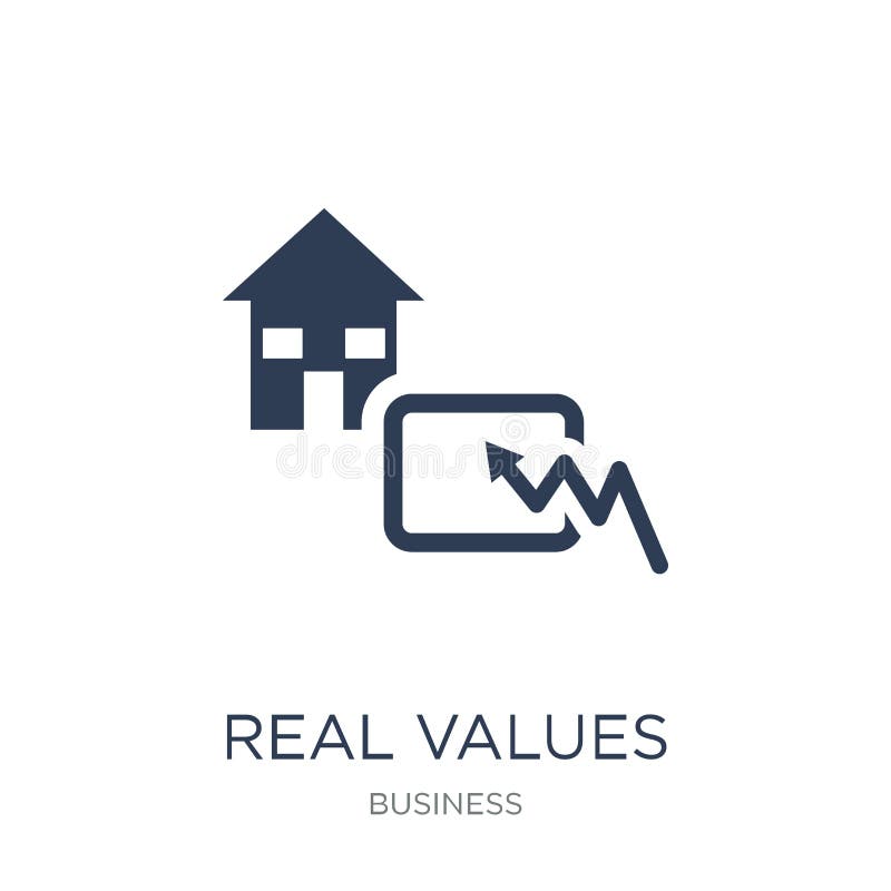 Real Values Icon. Trendy Flat Vector Real Values Icon on White B Stock ...