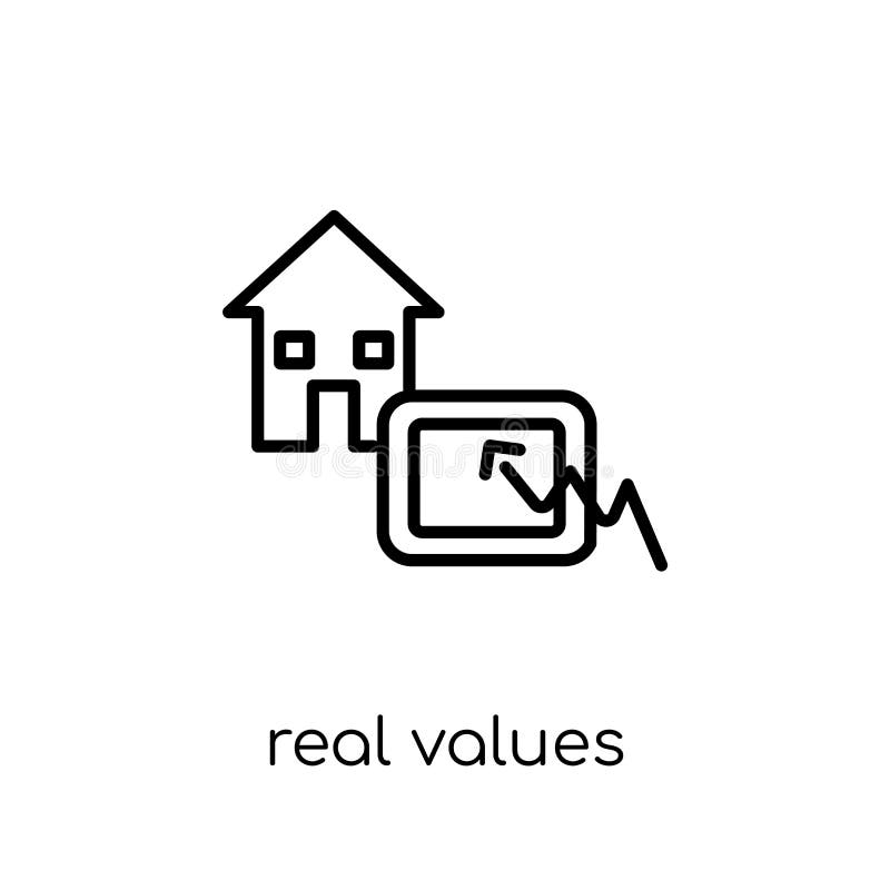 Real Values Icon. Trendy Modern Flat Linear Vector Real Values I Stock ...