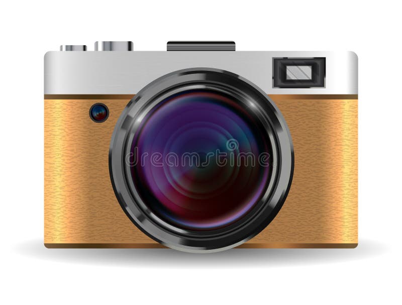 Real Vintage Brown Compact Pocket Camera Vector Stock Vector ...
