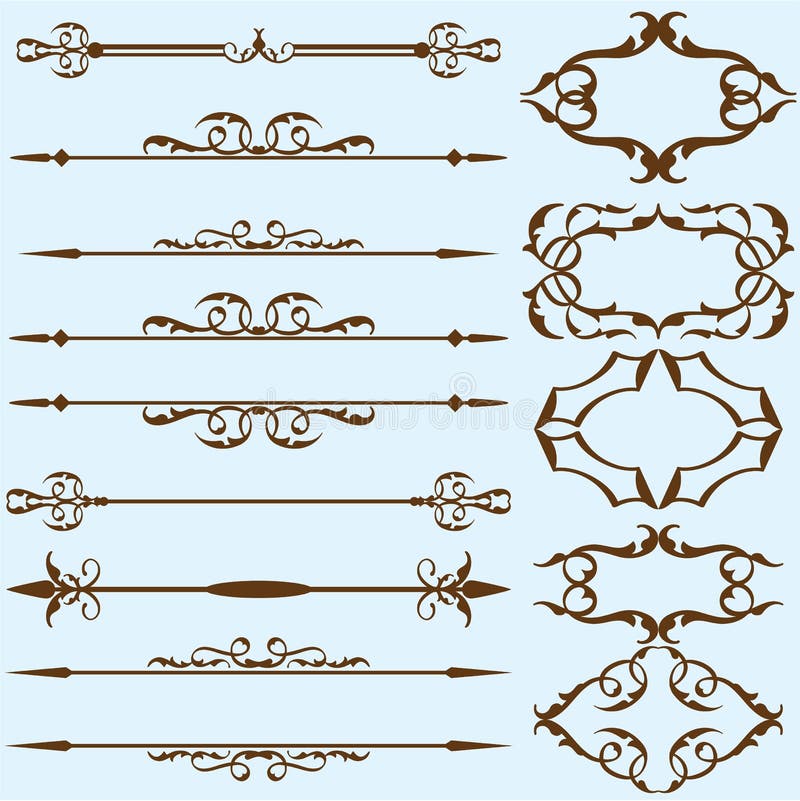 Real Vintage Ornate Lines Set Stock Vector - Illustration of gorgeous ...
