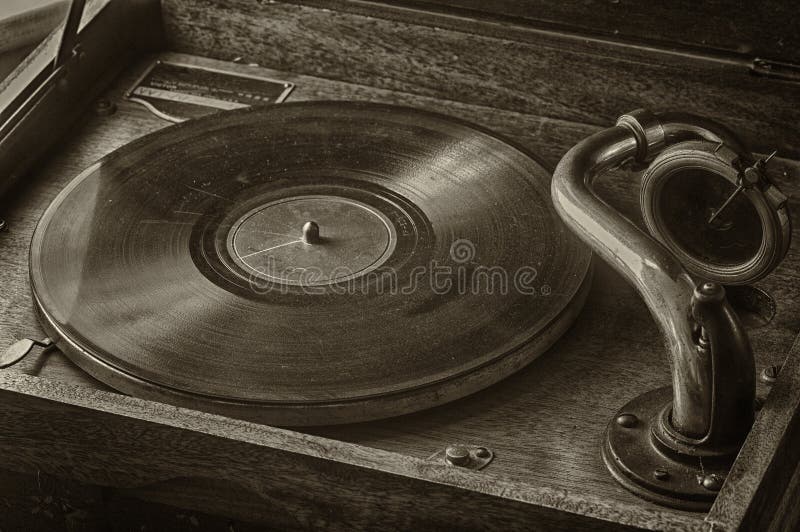 A Real Vintage Record Player Stock Photo - Image of music, needle ...
