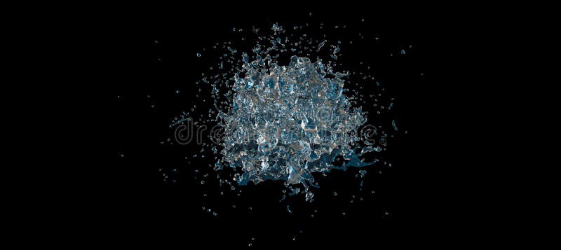 Real Water Splash 3D Rendered Image Stock Illustration - Illustration ...